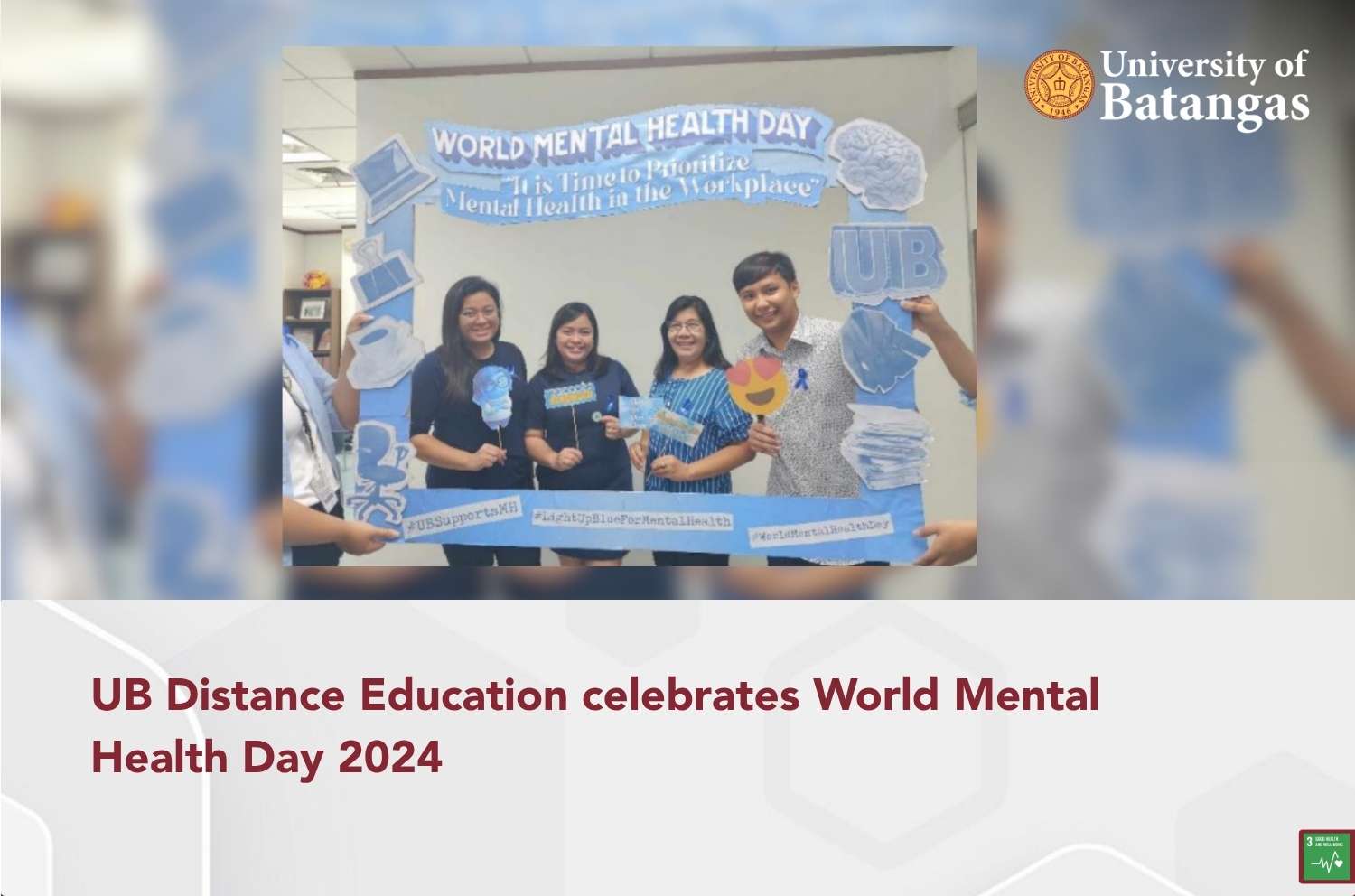 UB Distance Education celebrates World Mental Health Day 2024 ...