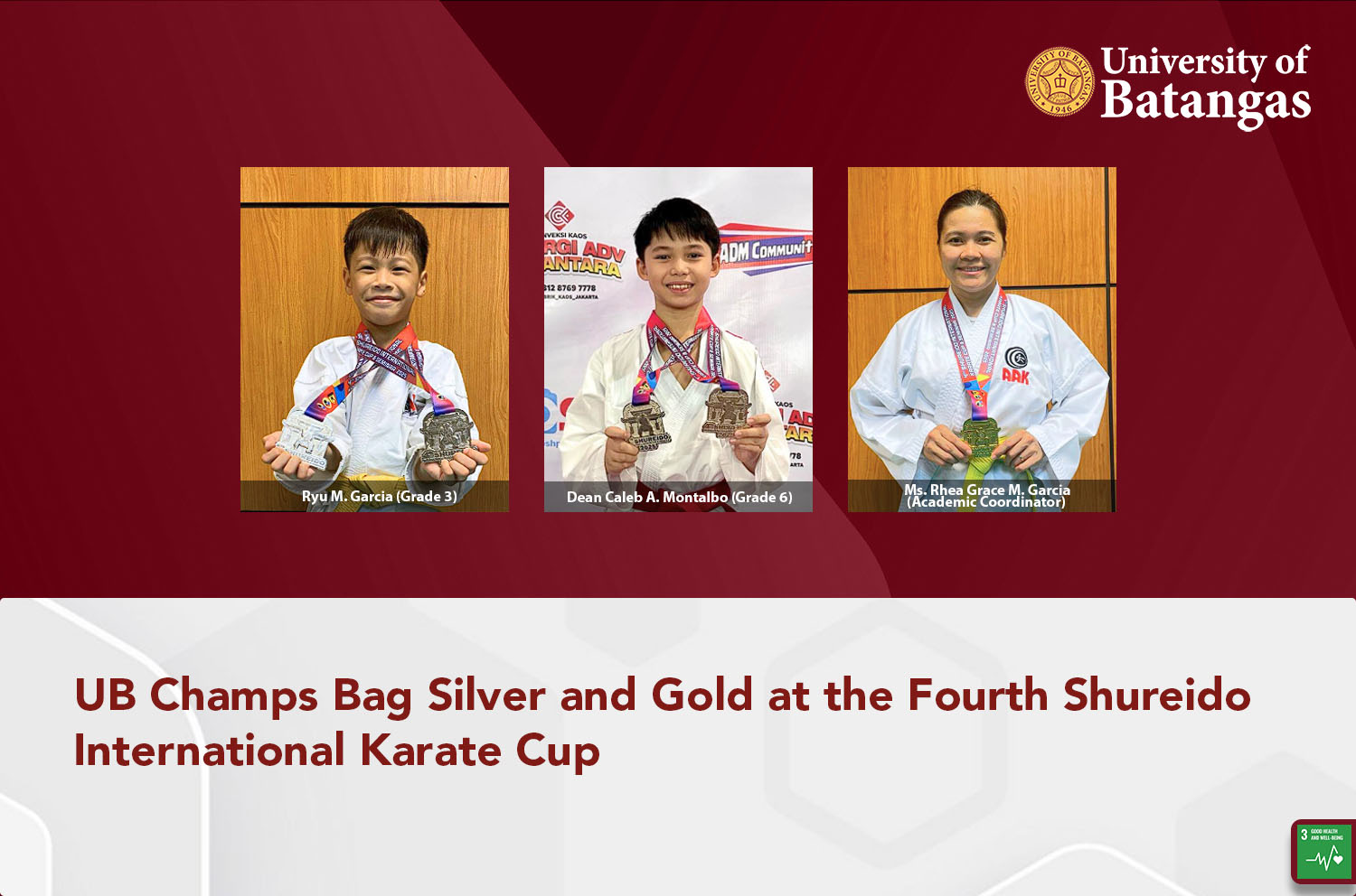 UB Champs Bag Silver and Gold at the Fourth Shureido International ...
