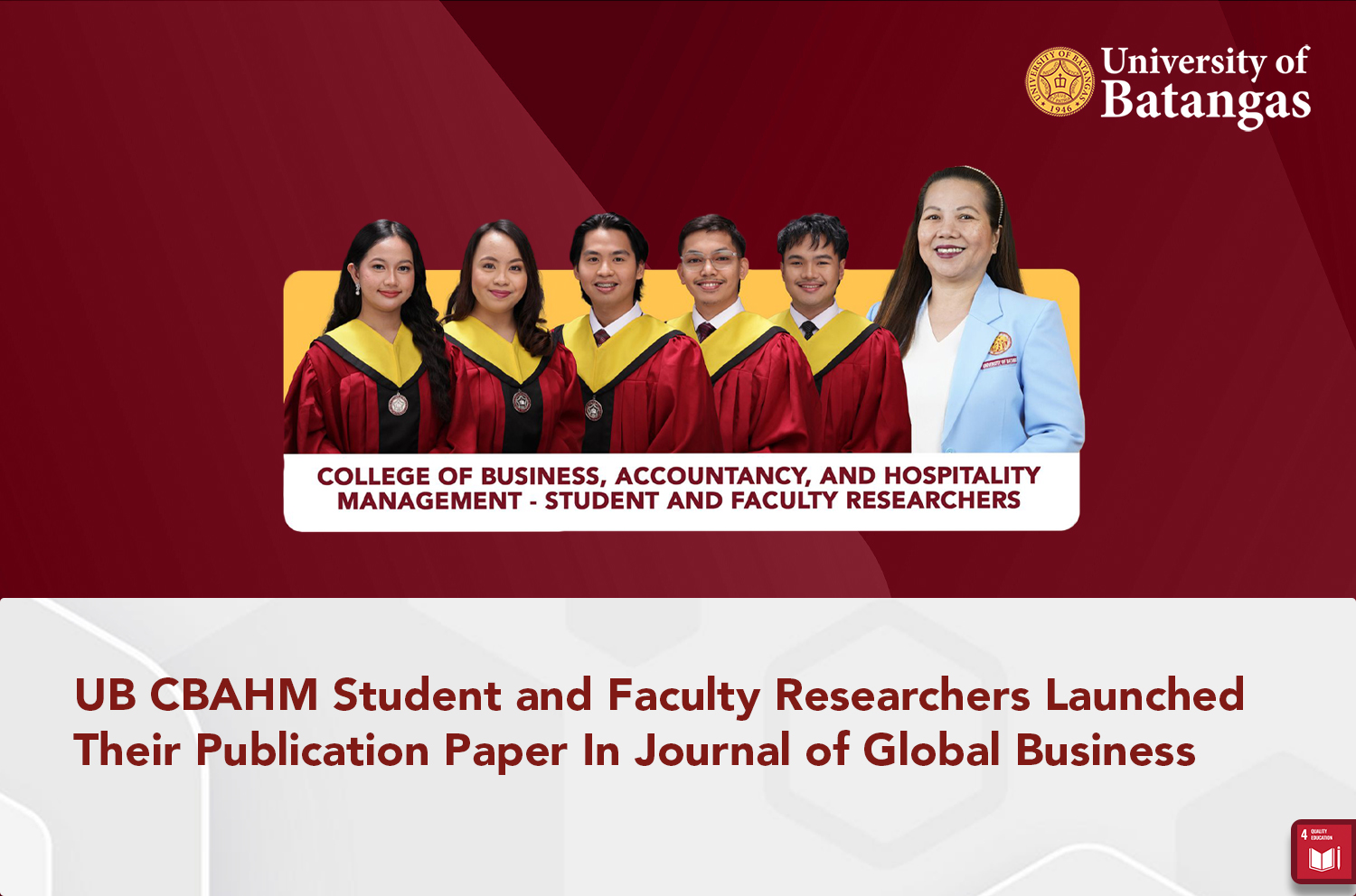 UB CBAHM Students and Faculty Researchers Launch Their Publication ...