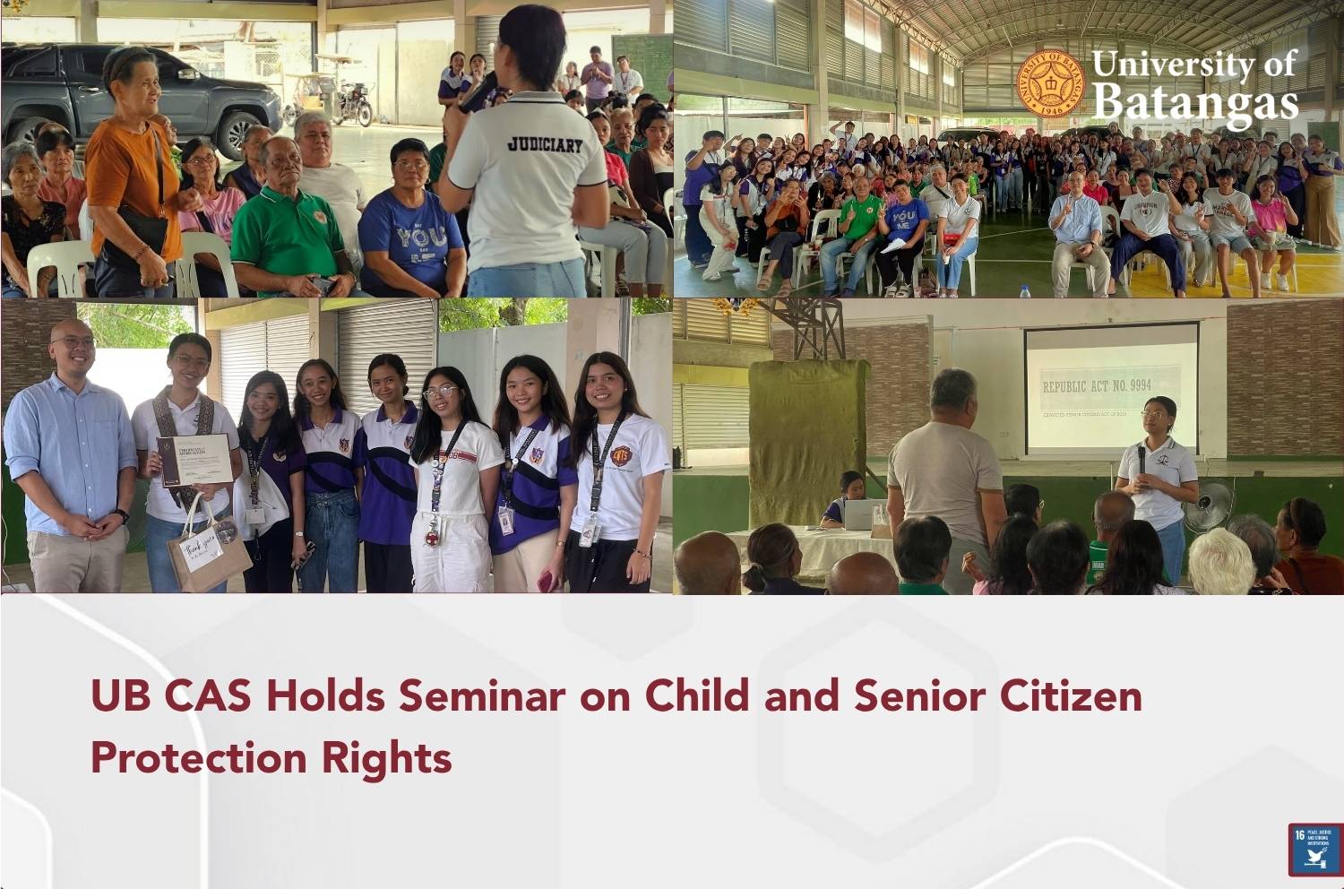 UB CAS Holds Seminar on Child and Senior Citizen Protection Rights ...