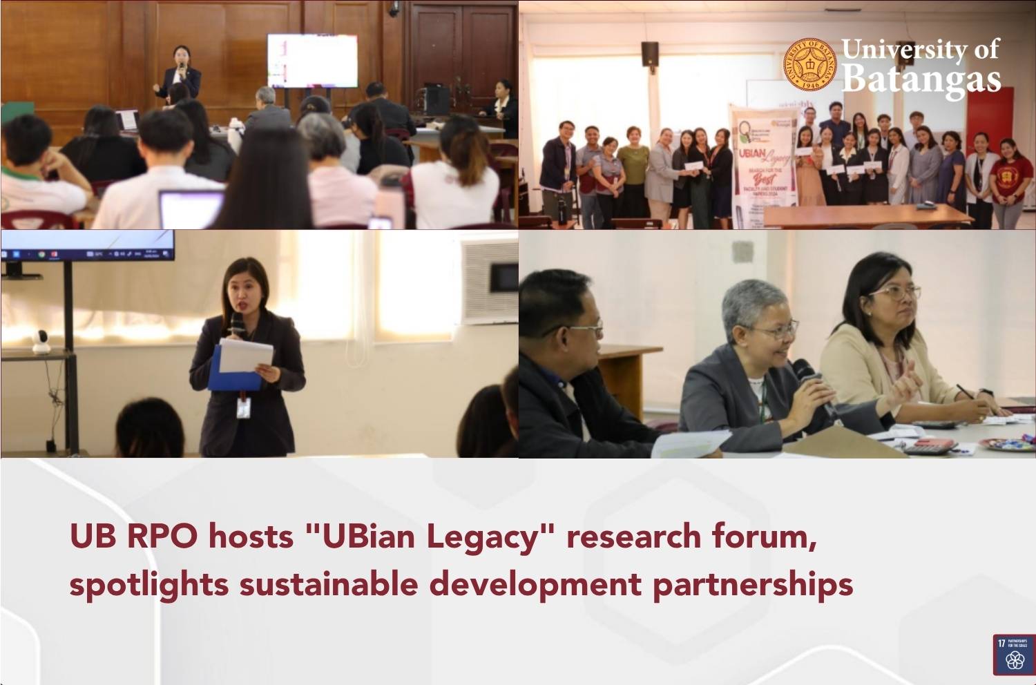UB RPO hosts “UBian Legacy” research forum, spotlights sustainable ...